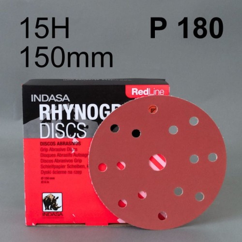 Krążek ścierny rzep Red Line INDASA D150 15H P180 Market Lakierniczy